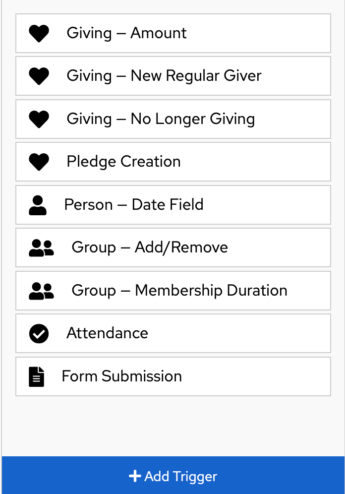 Understanding Triggers and Actions – ChMS Help Center